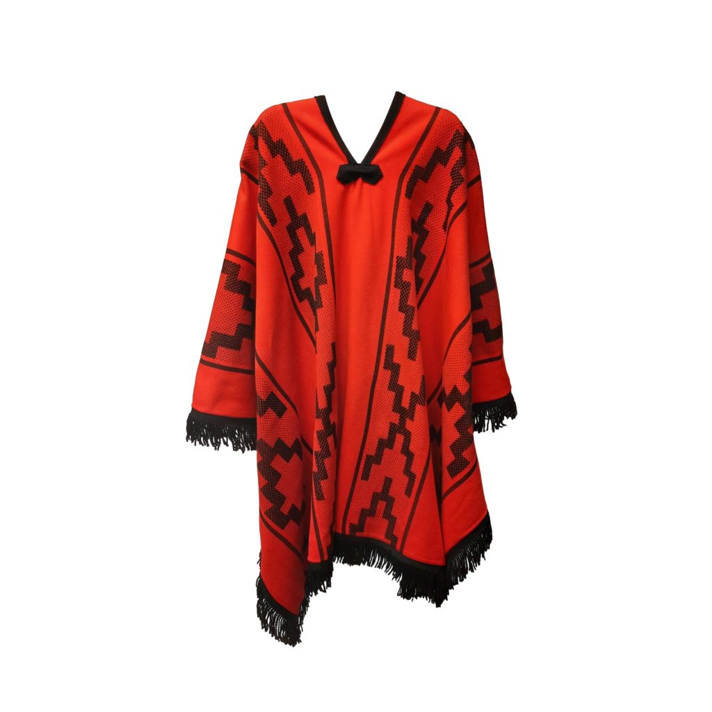 Poncho gaucho regional celeste y blanco con guarda pampa - Las Viñas