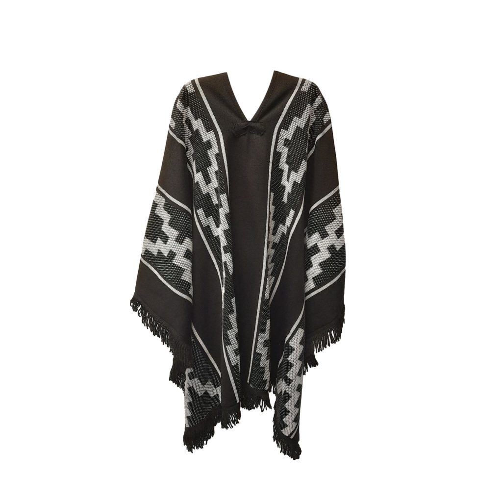 Poncho gaucho regional celeste y blanco con guarda pampa - Las Viñas
