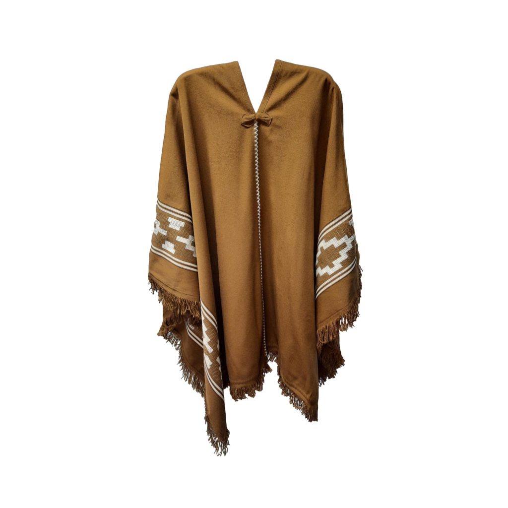 Poncho gaucho regional azul con guarda pampa - Las Viñas