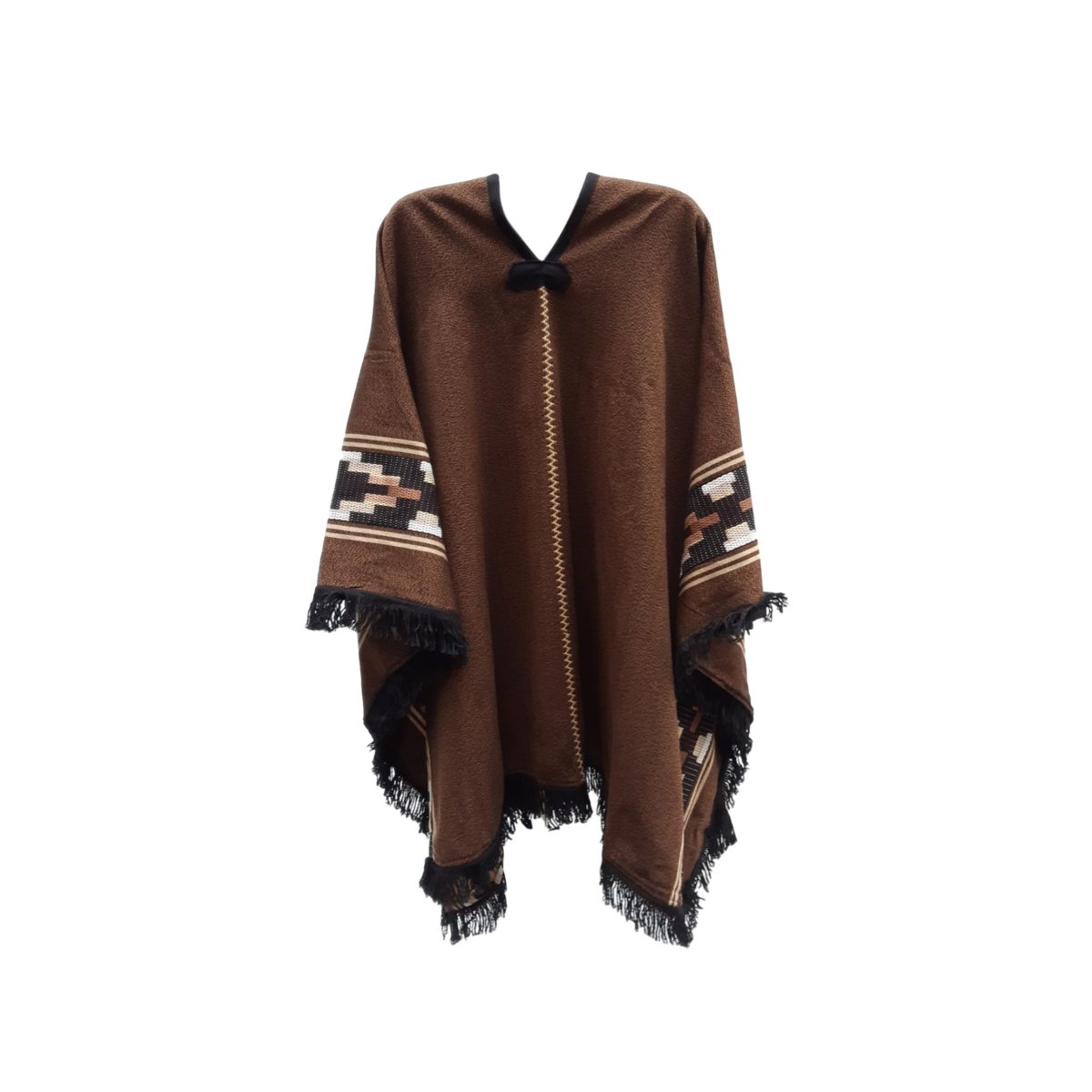 Poncho gaucho regional celeste y blanco con guarda pampa - Las Viñas